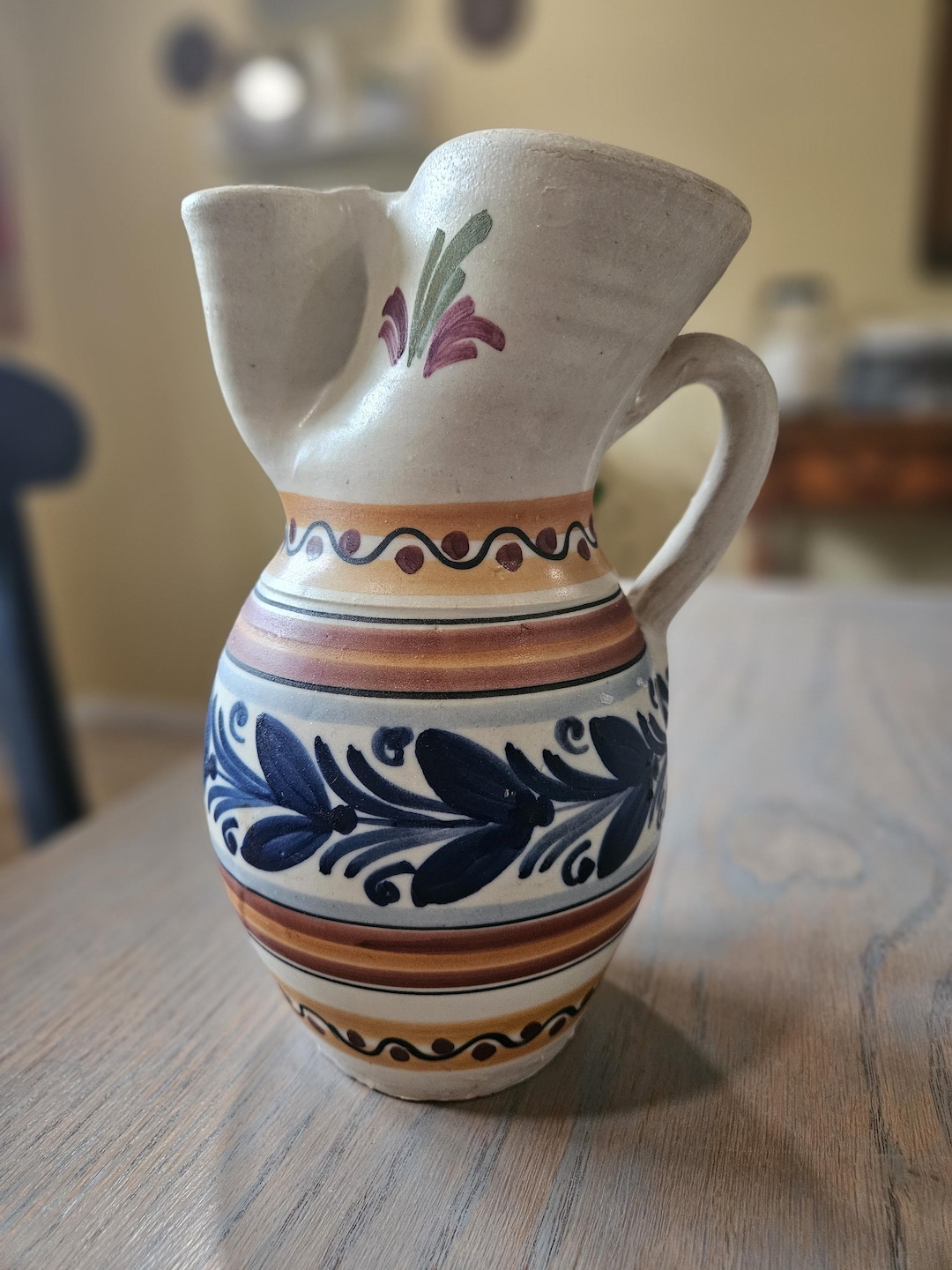 Vintage Toledo Spain Pinched Spout Pottery Pitcher / Creamer - Signed ...