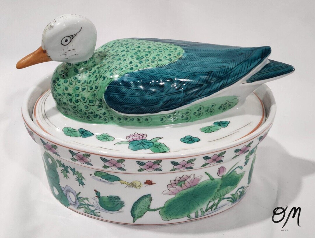 Vintage Handpainted Chinese Duck Tureen - Etsy