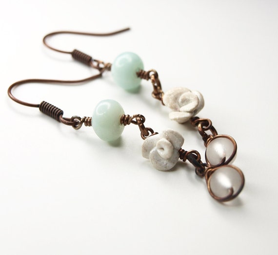 Items similar to Misty Rose Morning Earrings on Etsy