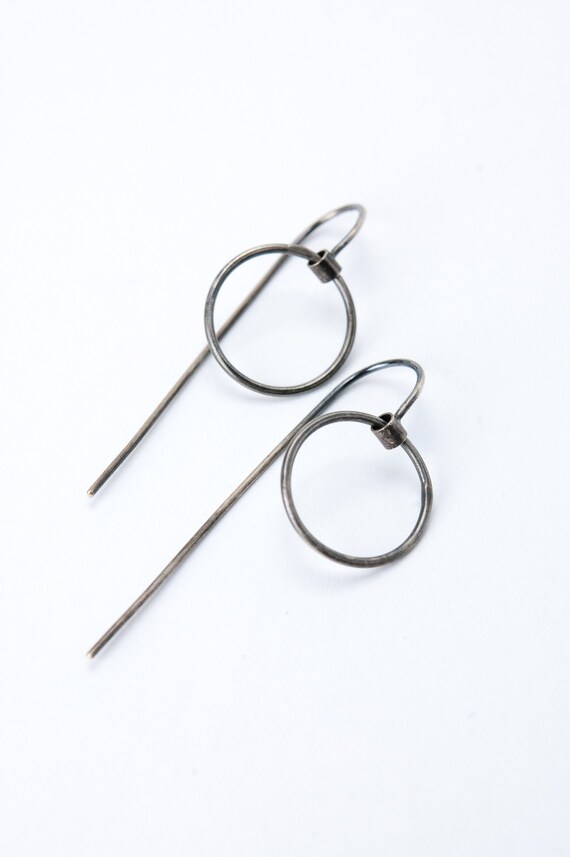 Silver Trapeze Hoops | Etsy