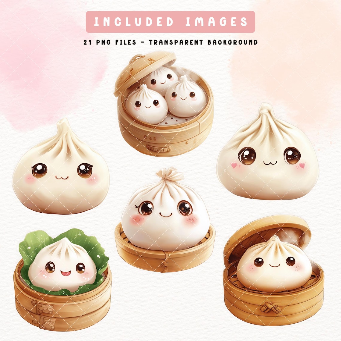 Cute Dumpling Clipart, Kawaii Dumplings Clipart, Asian Food Clipart ...