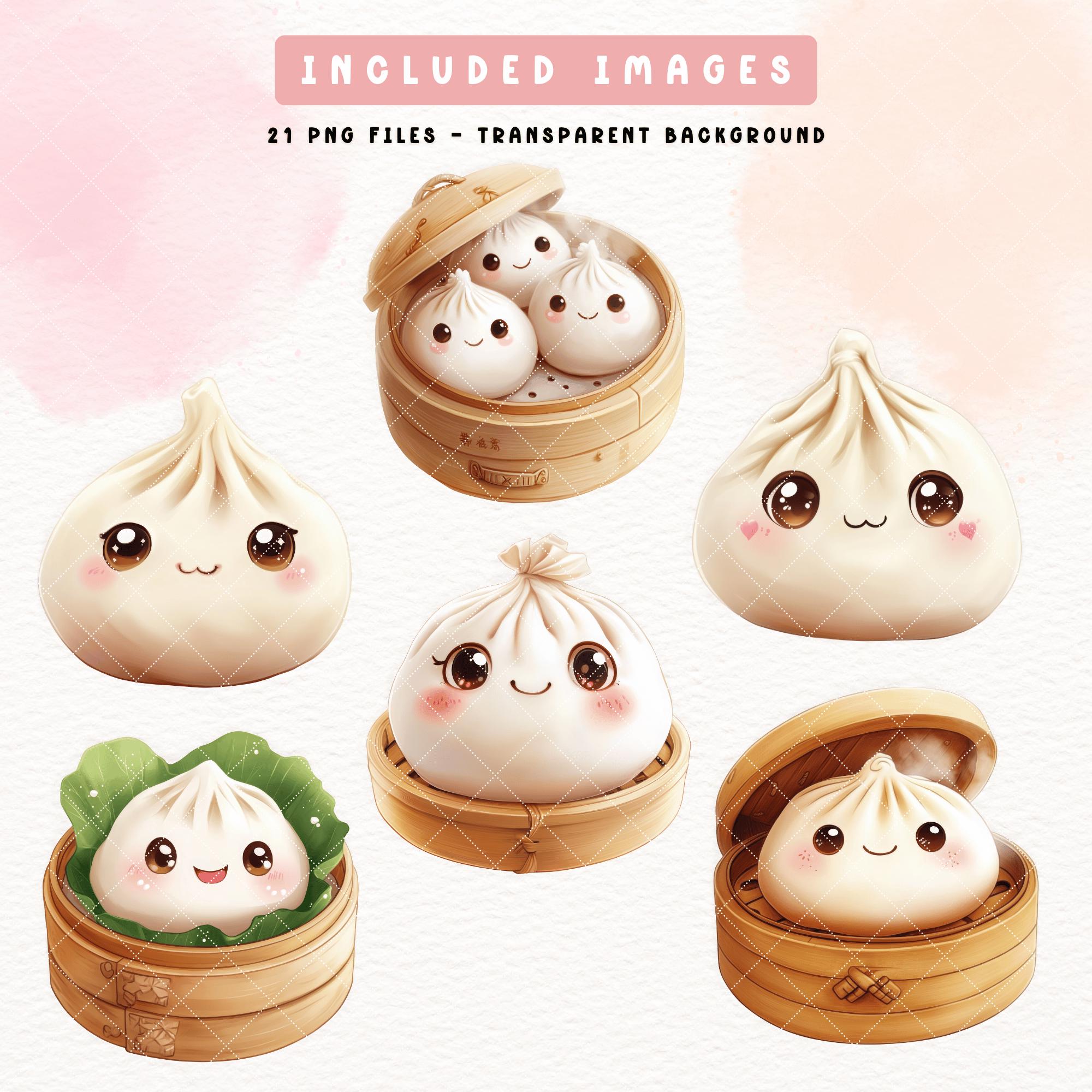 Cute Dumpling Clipart, Kawaii Dumplings Clipart, Asian Food Clipart ...