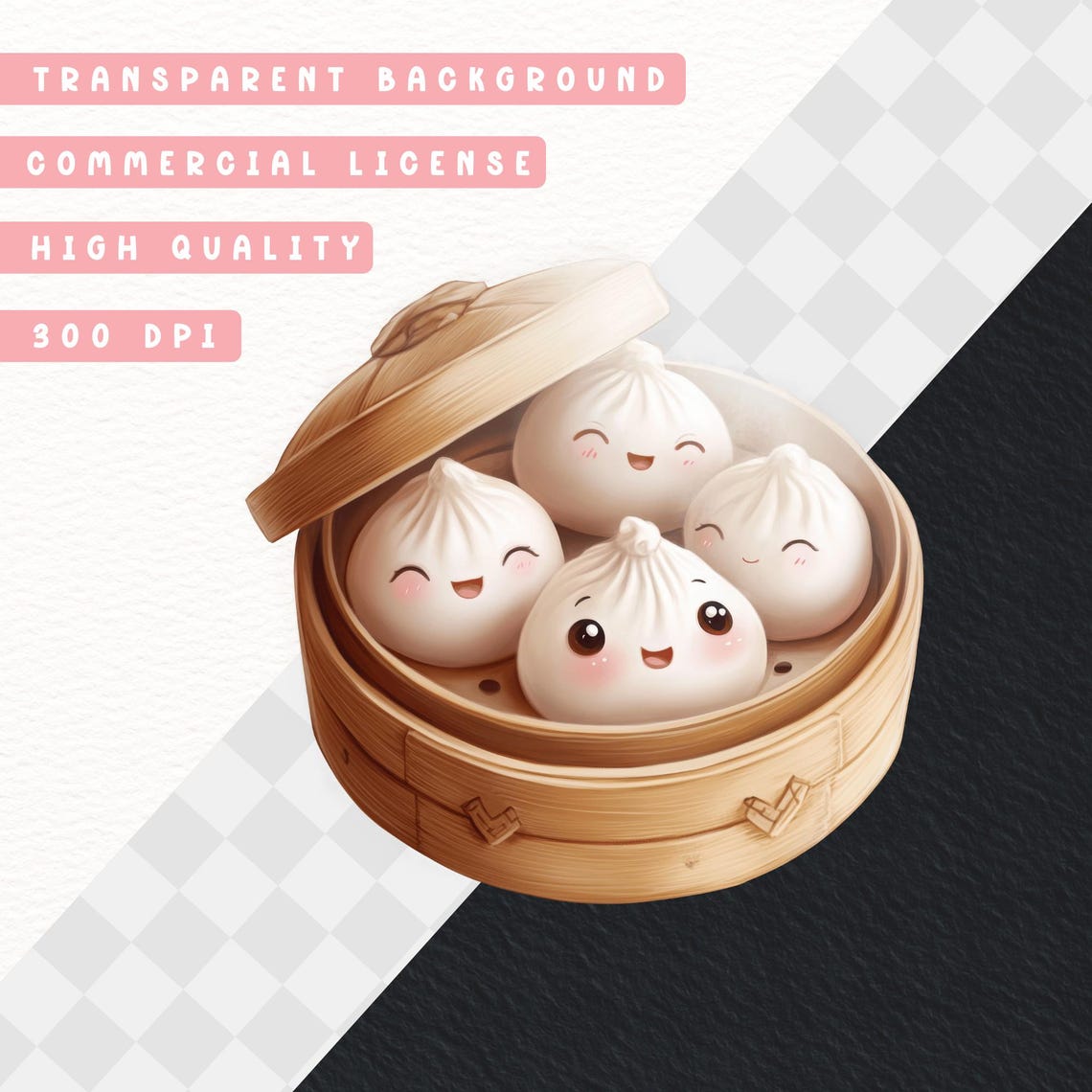 Cute Dumpling Clipart, Kawaii Dumplings Clipart, Asian Food Clipart ...
