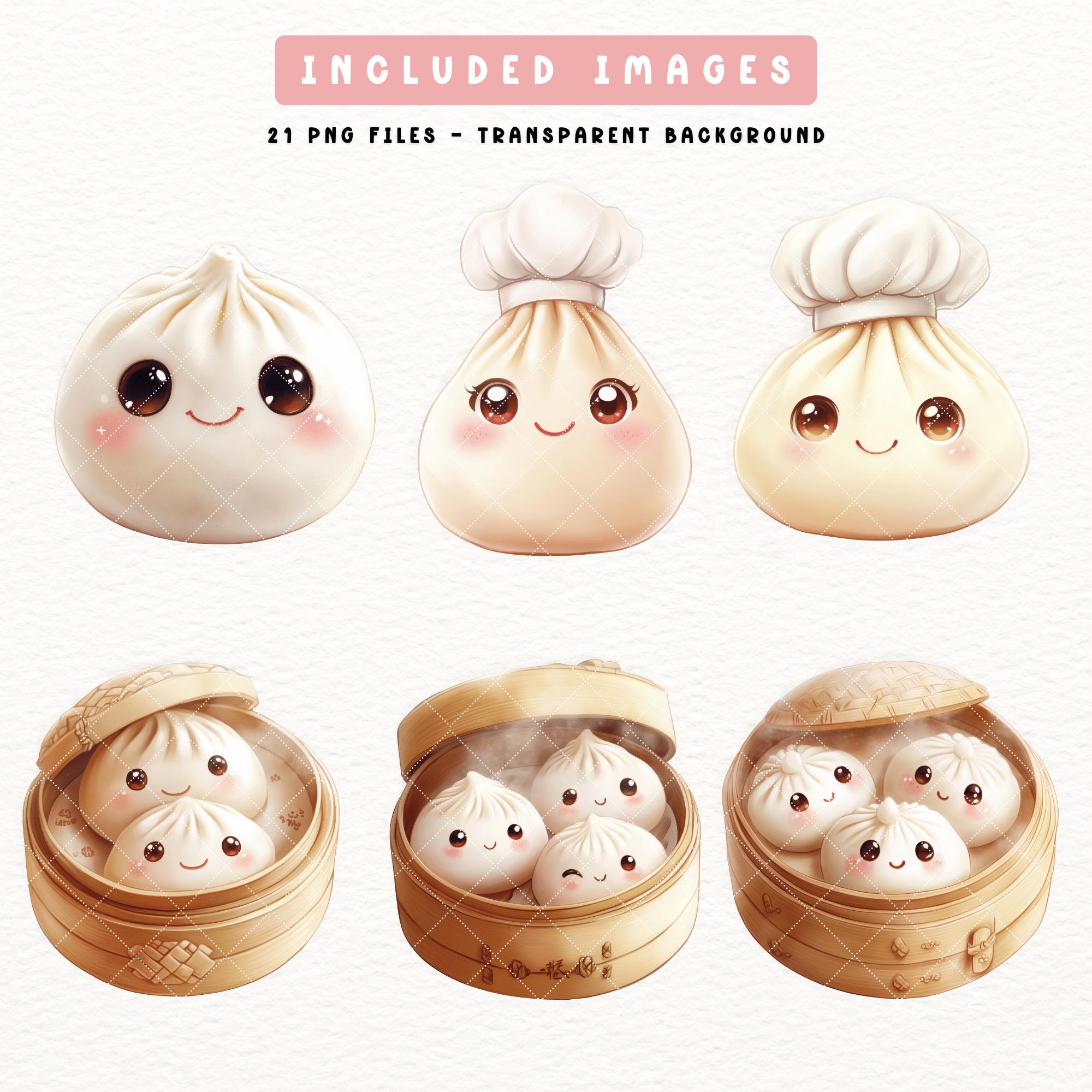 Cute Dumpling Clipart, Kawaii Dumplings Clipart, Asian Food Clipart ...