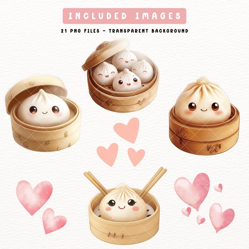 Cute Dumpling Clipart, Kawaii Dumplings Clipart, Asian Food Clipart ...