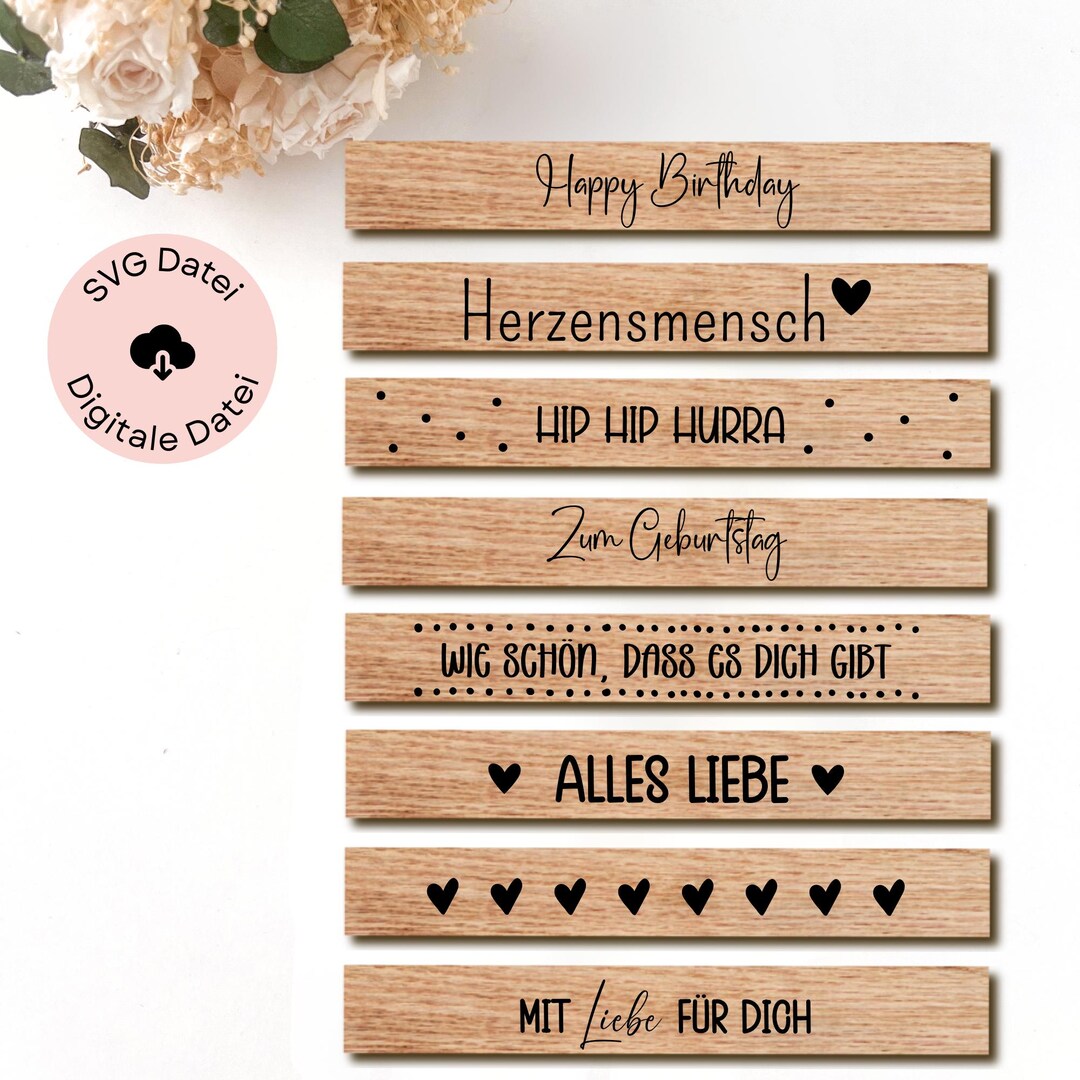 Laser File, Block Engraving, Birthday Idea, Blocks, SVG, Dxf, Png, Pdf ...