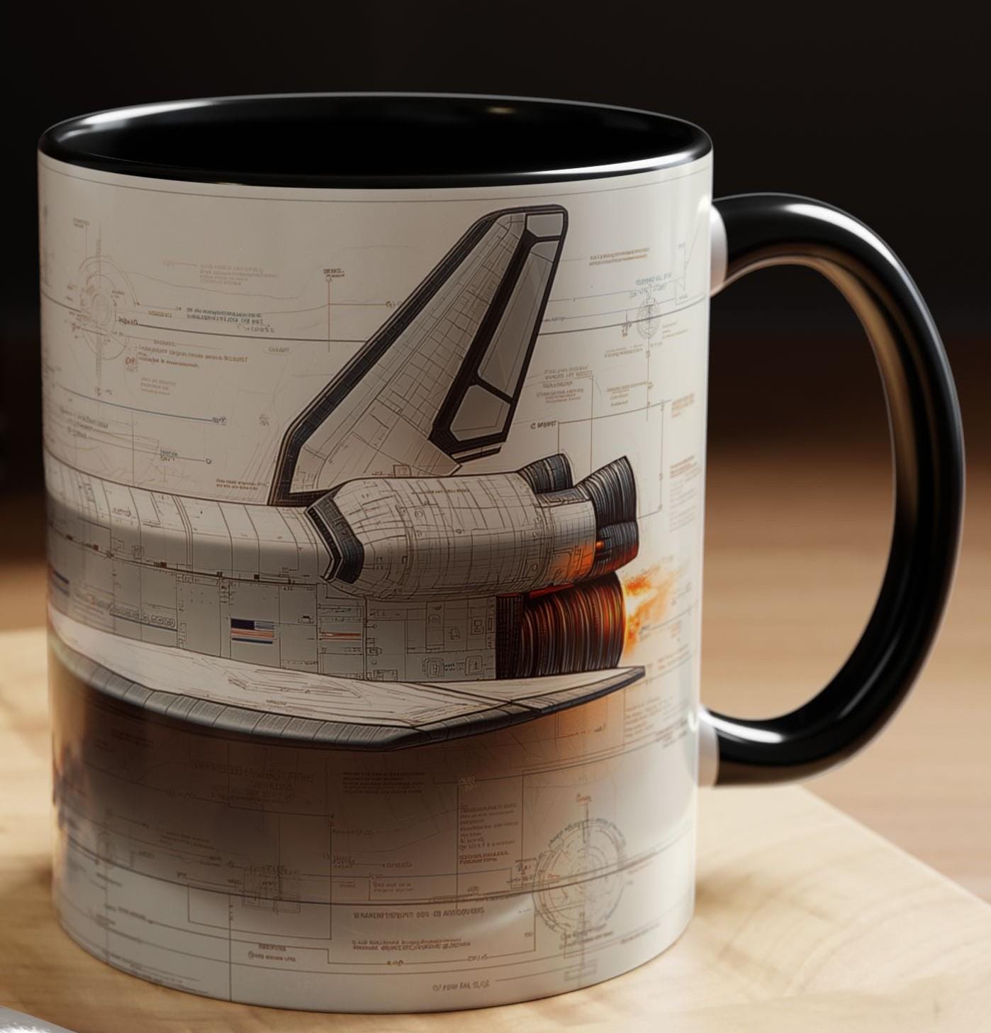 Space Shuttle Blueprint Mug - NASA Coffee Cup, Astronaut Gift ...