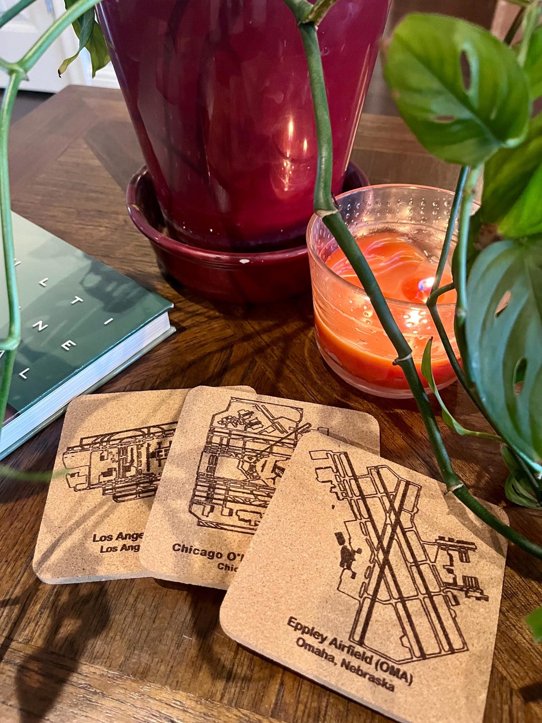 Airport Diagram Cork Coasters, Round or Square Aviation Drinking ...
