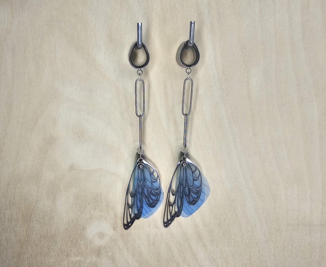 Blue Purple Butterfly Dangle Tunnel Plugs Gauges - Etsy