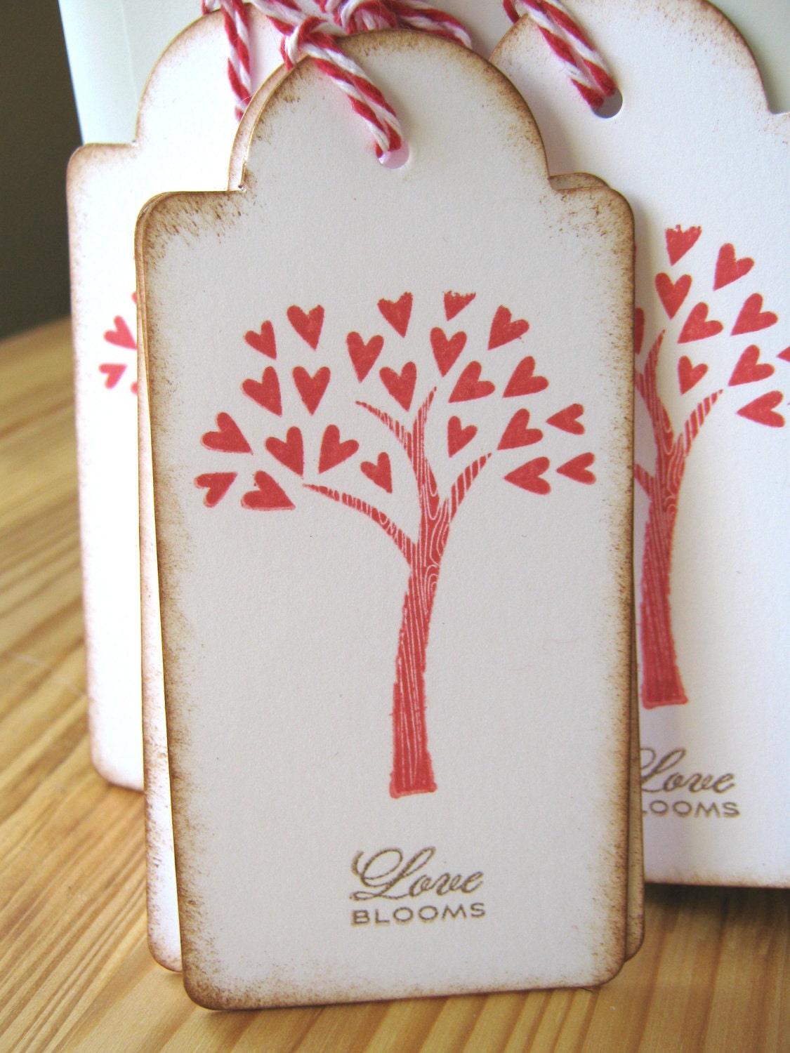 Red Love Blooms Tree Valentine Tags - Etsy