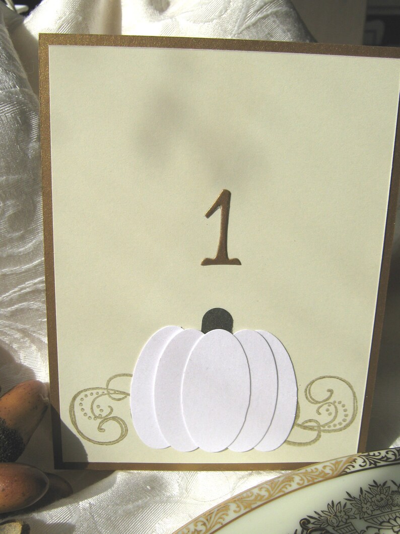 White Pumpkin Wedding Table Numbers Fall Table Numbers | Etsy
