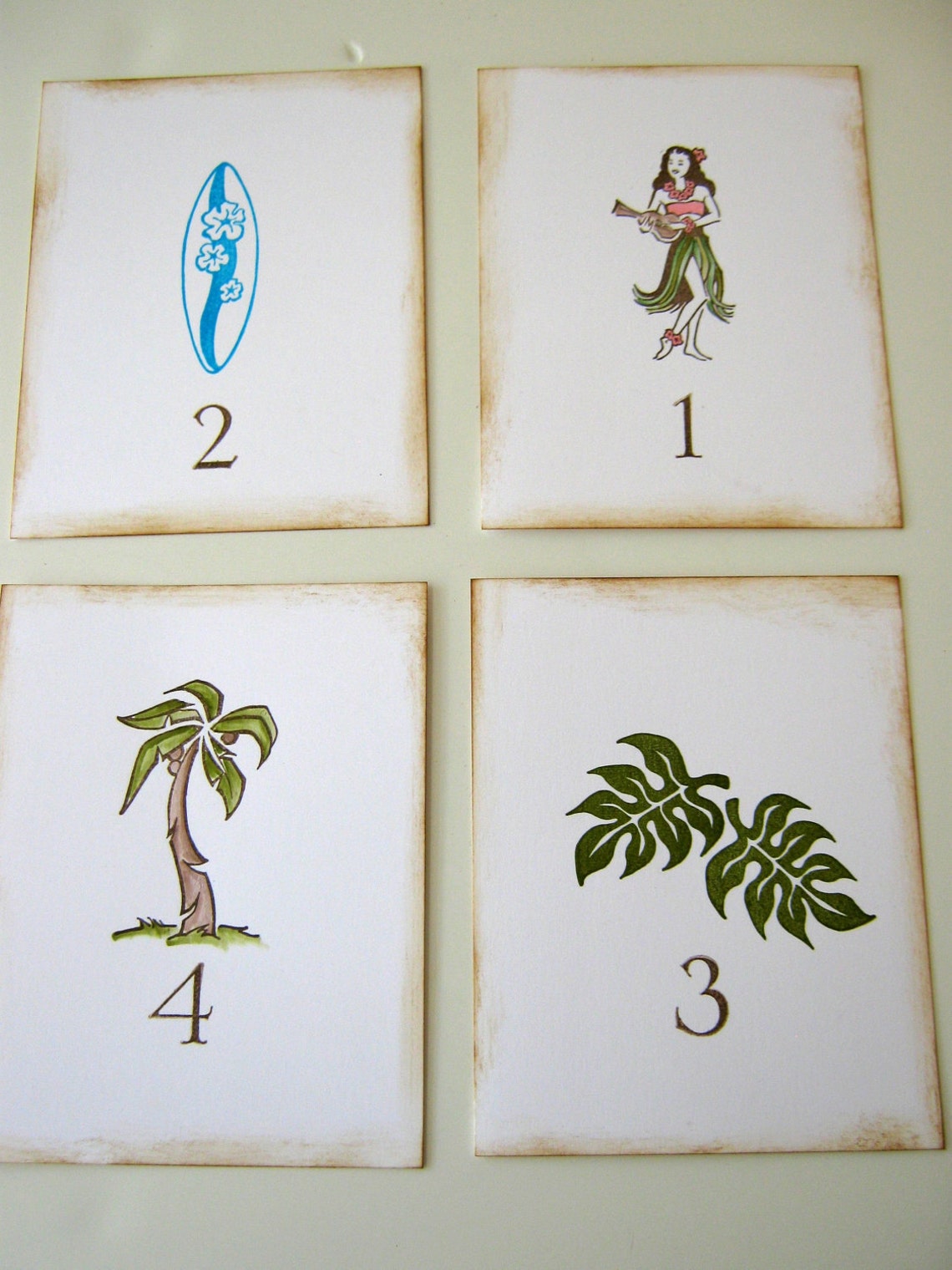 Tropical Hawaii Wedding Table Numbers, Set of 10 - Etsy