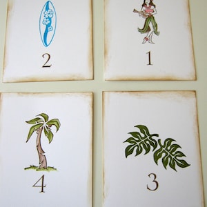 Tropical Hawaii Wedding Table Numbers, Set of 10 - Etsy