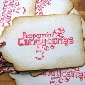Candy Cane Christmas Gift Tags, Red - Etsy