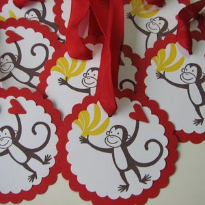 Love You Bunches Red Monkey Tags - Etsy