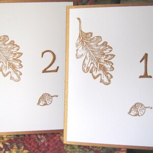 Fall Table Numbers, Autumn Leaf and Acorn Wedding Numbers, Thanksgiving ...