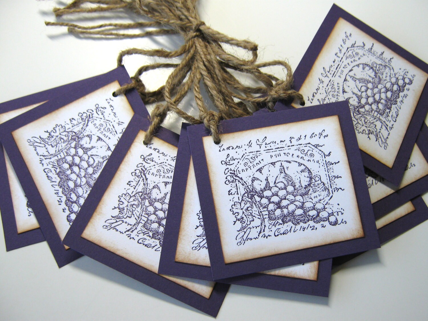 Wine Lable Grapes Winery Wedding Gift Tags - Etsy