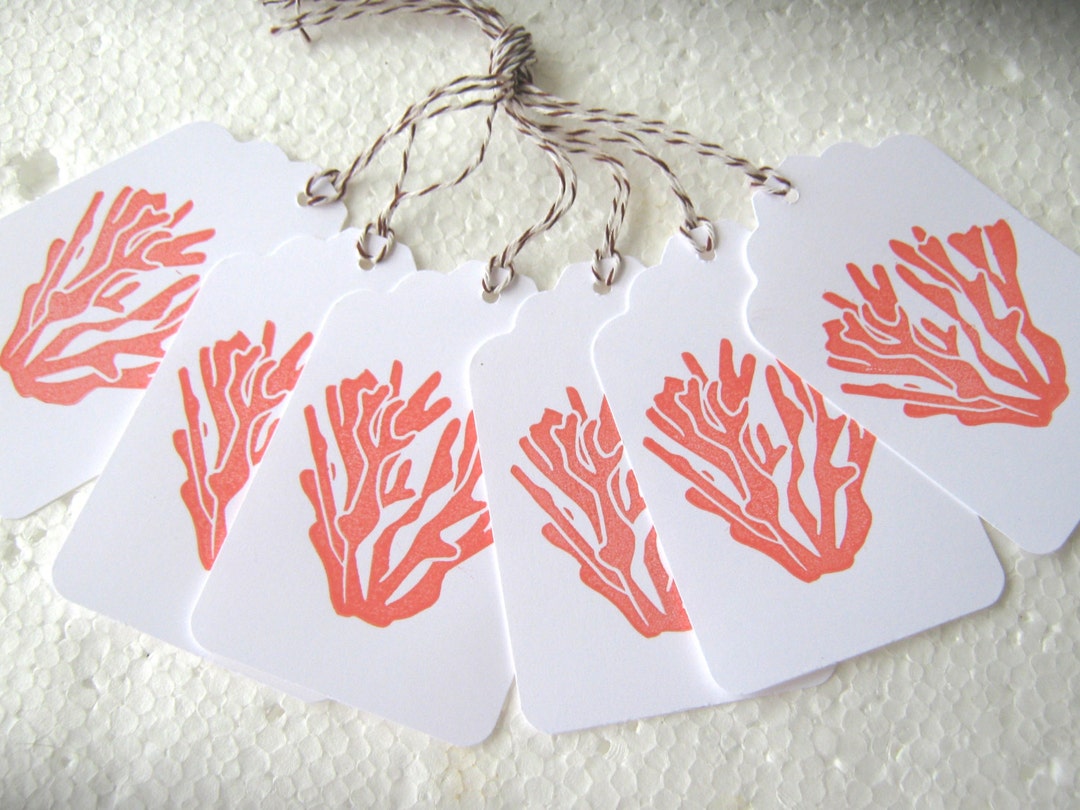Coral Beach Wedding Gift Tags - Etsy