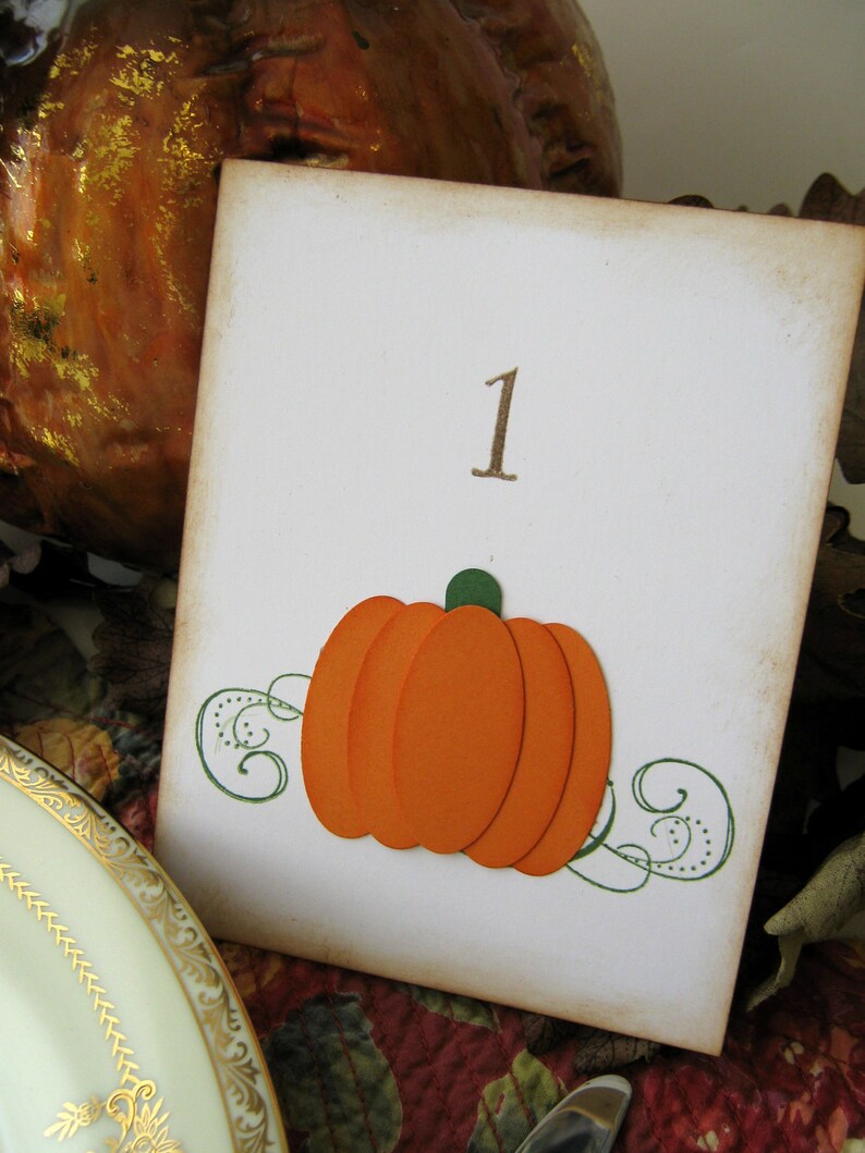 Orange Pumpkin Wedding Table Numbers Pumpkin Fall - Etsy