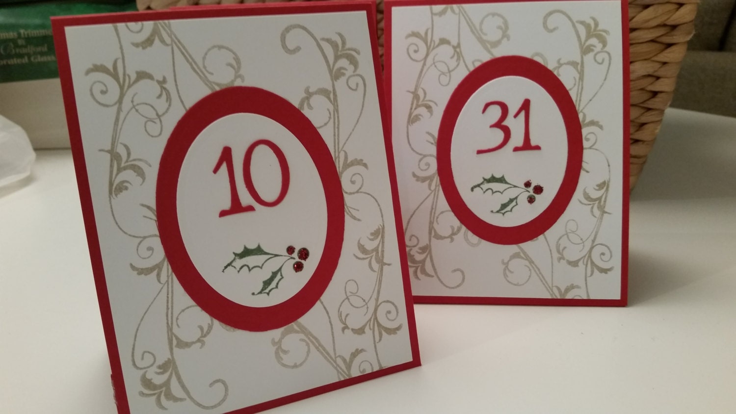 Christmas Holly Wedding Table Numbers - Etsy