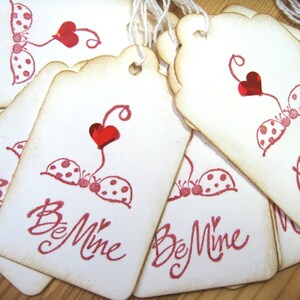 Red Love Bug Valentine Gift Tags - Etsy