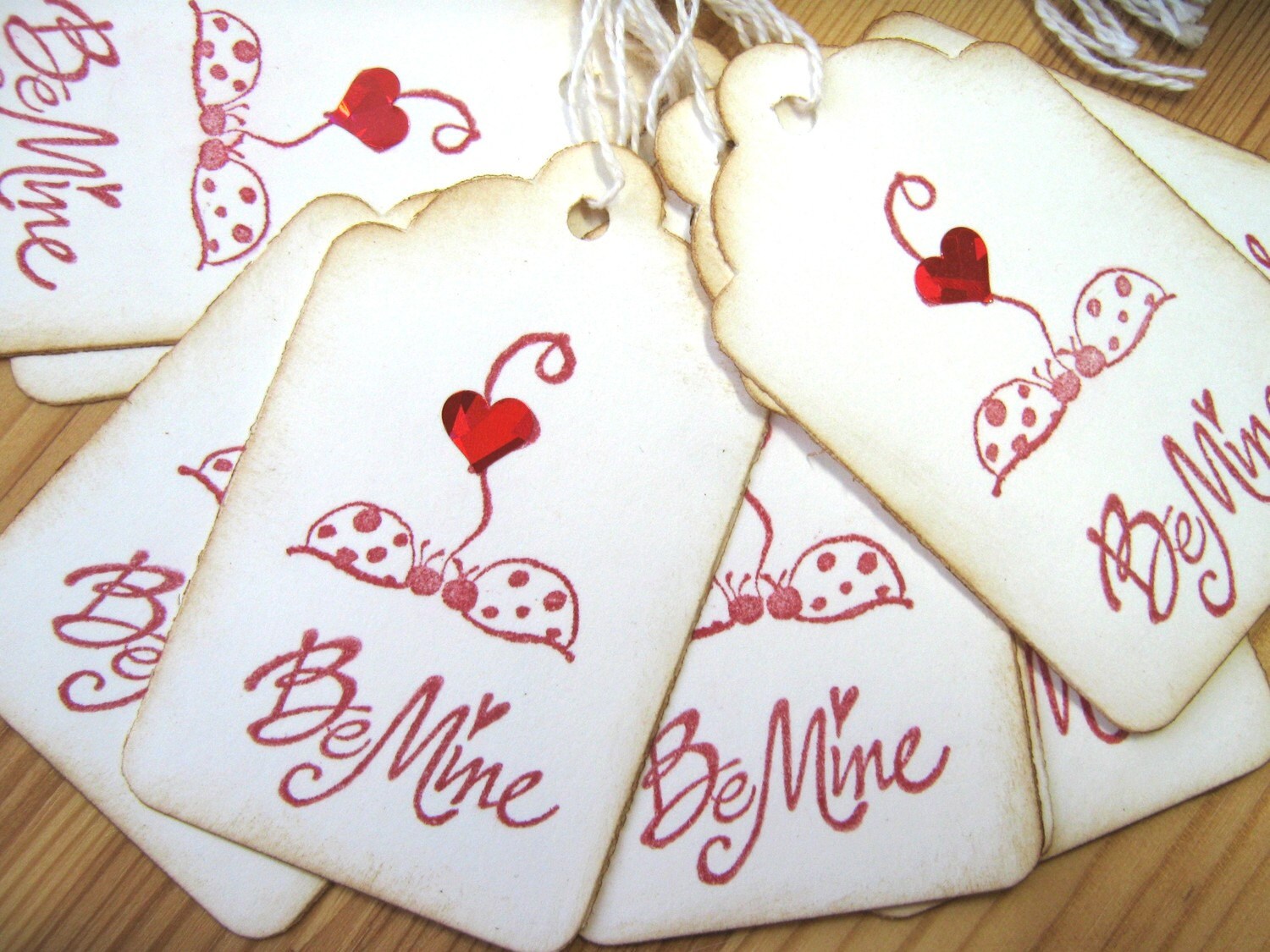 Red Love Bug Valentine Gift Tags - Etsy