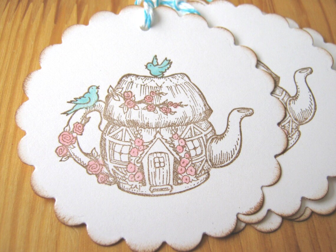Teapot Tags, Teapot Gift Tags, Birds, Cottage - Etsy