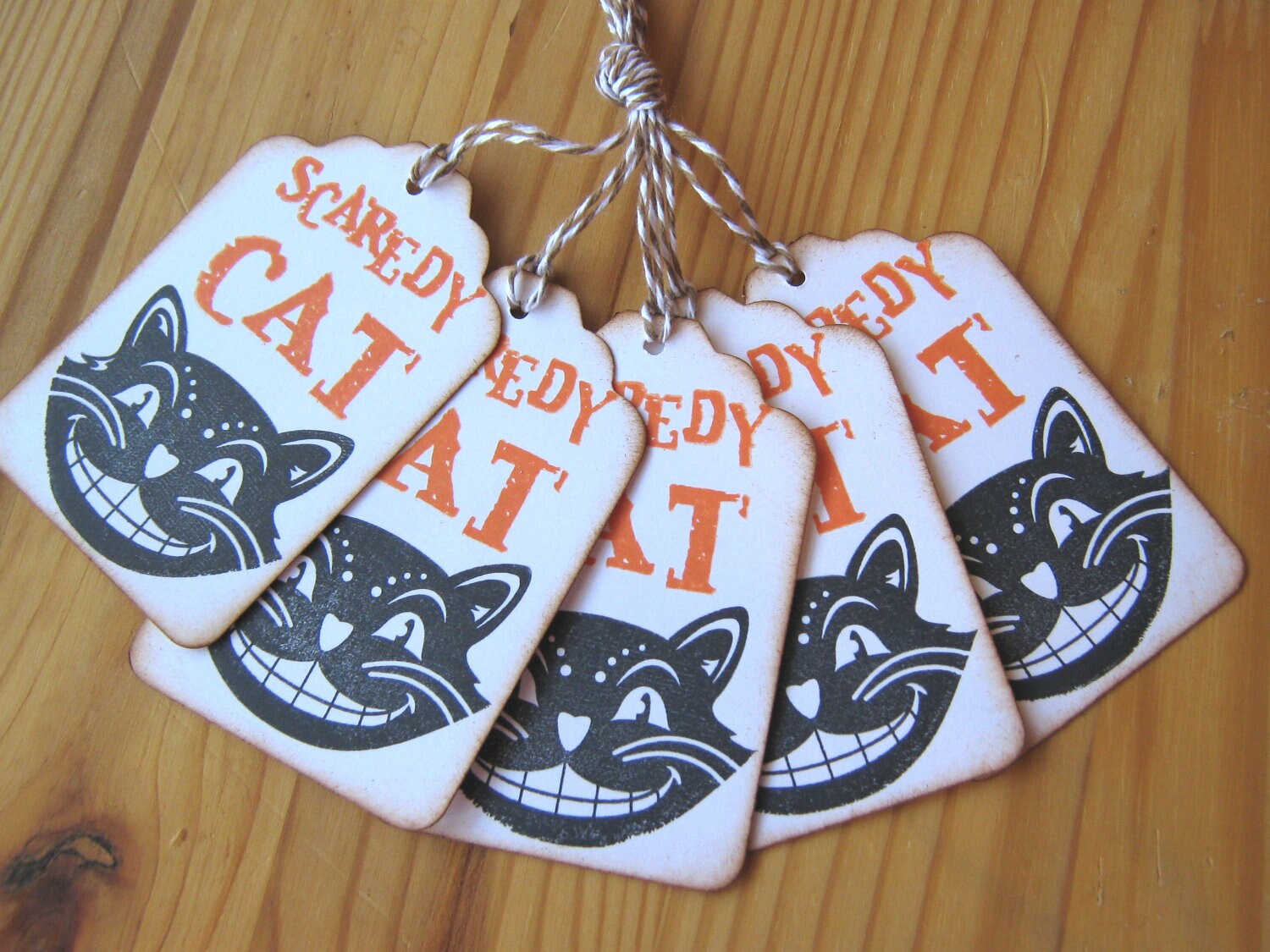 Vintage Style Halloween Scaredy Cat Gift Tags - Etsy
