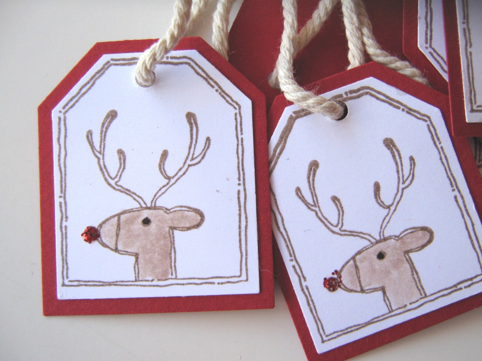 Mini Rudolph Reindeer Christmas Gift Tags - Etsy