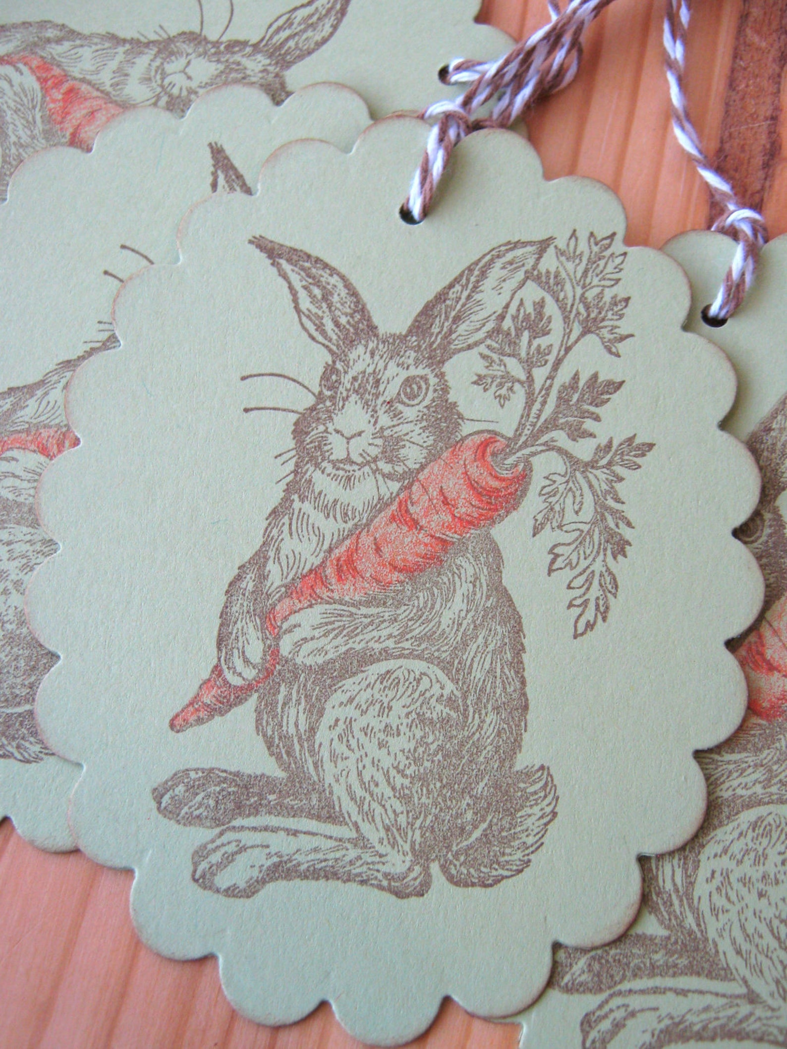 Easter Gift Tags Easter Bunny with Carrot | Etsy