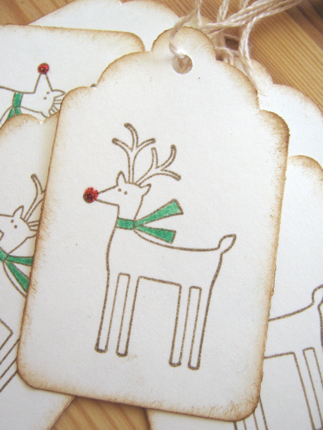 Christmas Gift Tags, Rudolph Reindeer Tags - Etsy