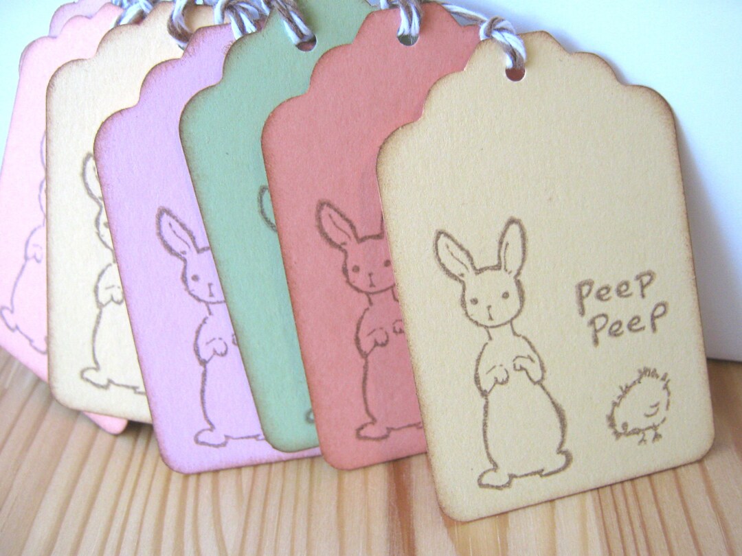 Easter Bunny and Chicken Peep Gift Tags - Etsy