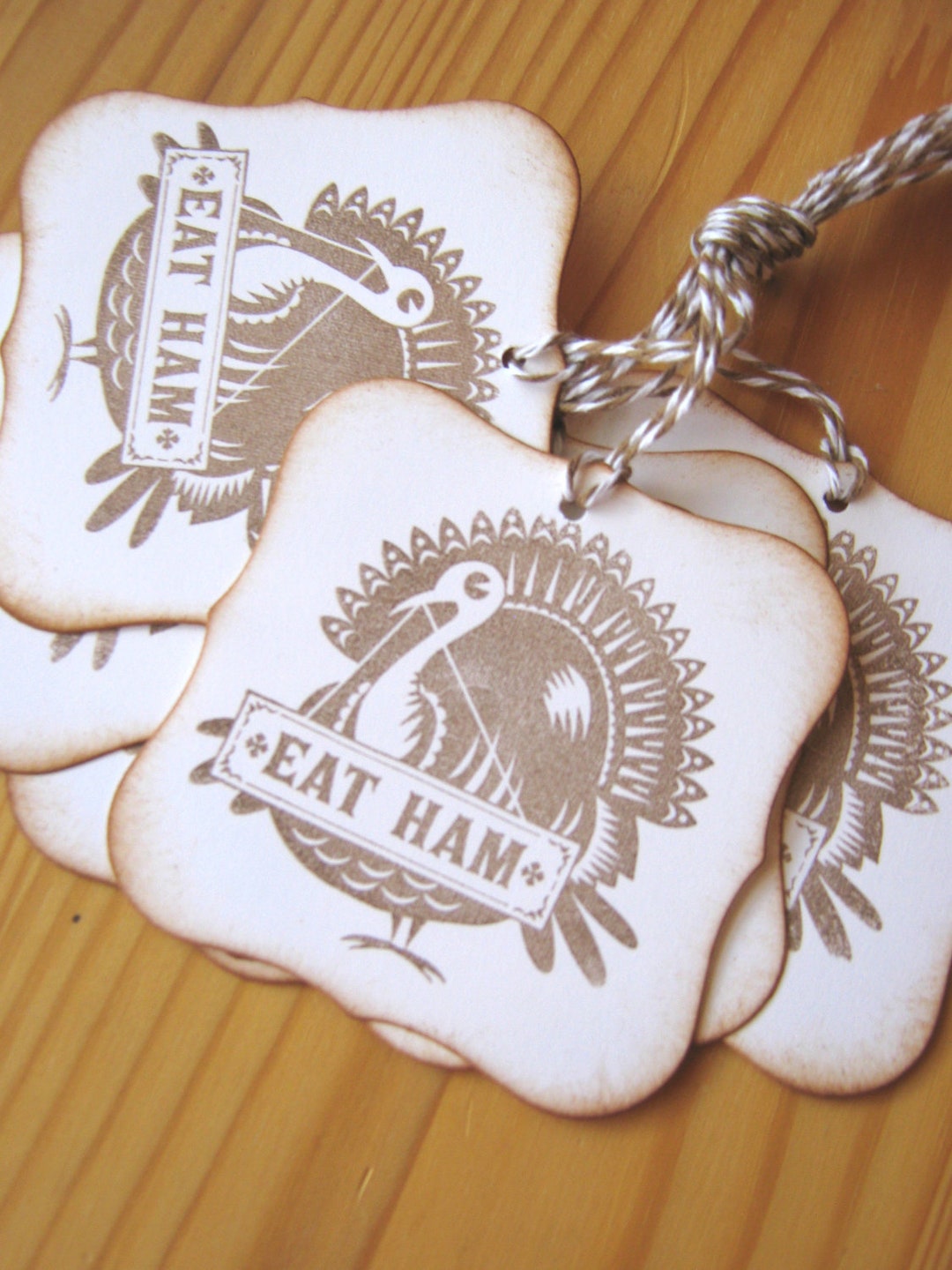 Tom Turkey Eat Ham Thanksgiving Gift Tags - Etsy