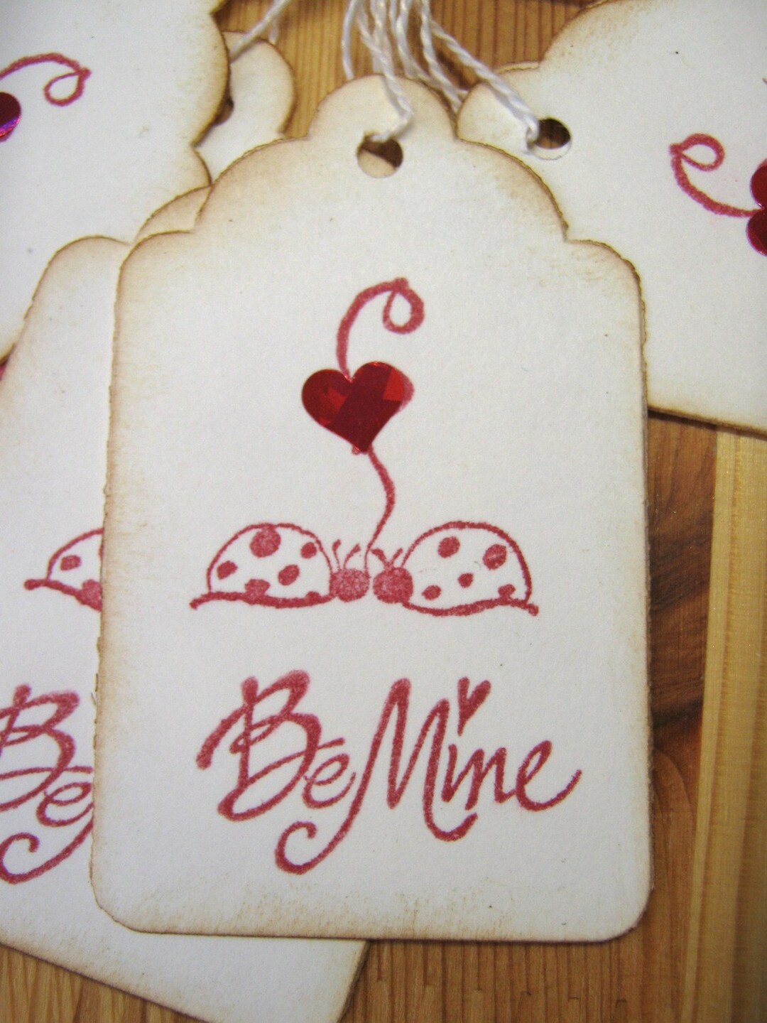 Red Love Bug Valentine Gift Tags - Etsy