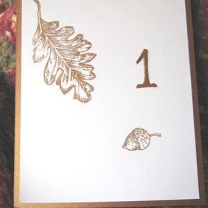 Fall Table Numbers, Autumn Leaf and Acorn Wedding Numbers, Thanksgiving ...