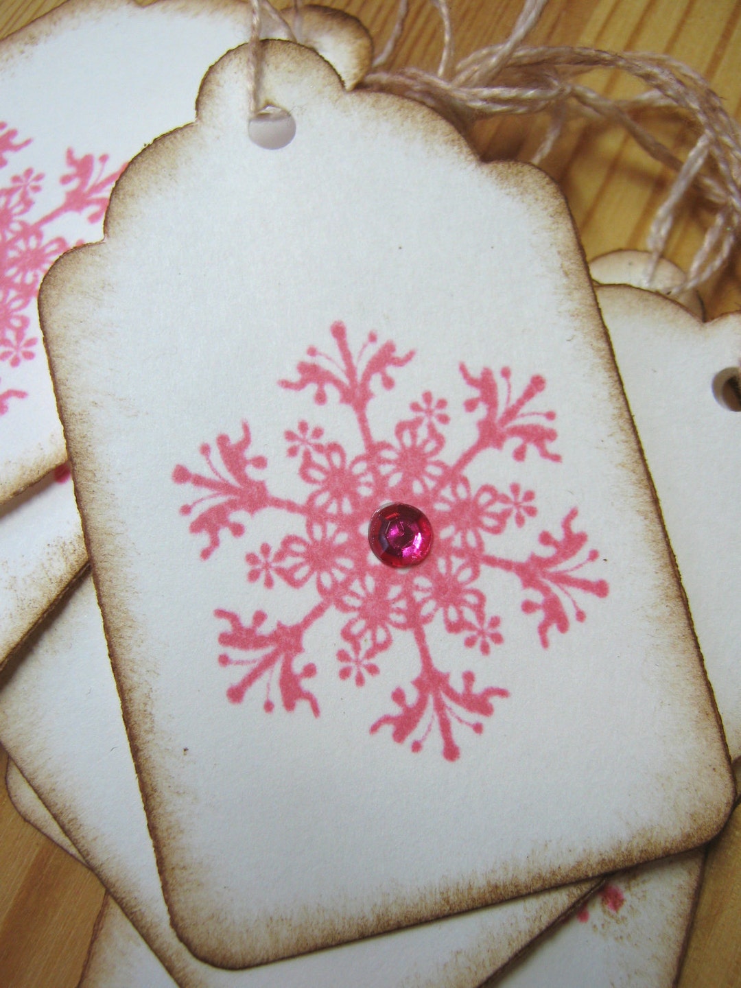 Pink Snowflake Christmas Gift Tags - Etsy