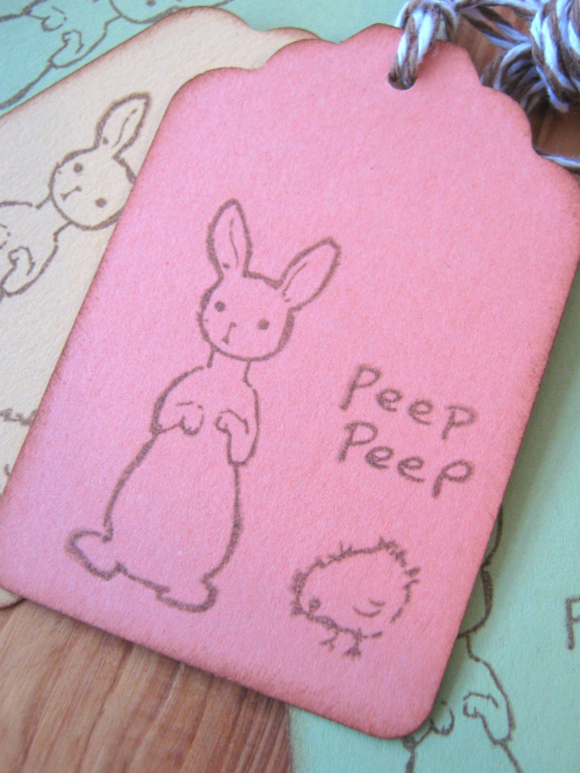 Easter Bunny and Chicken Peep Gift Tags - Etsy