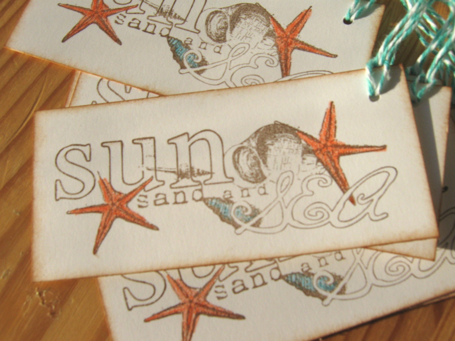 Sun and Sea Beach Seashell Gift Tags, Starfish Tags - Etsy