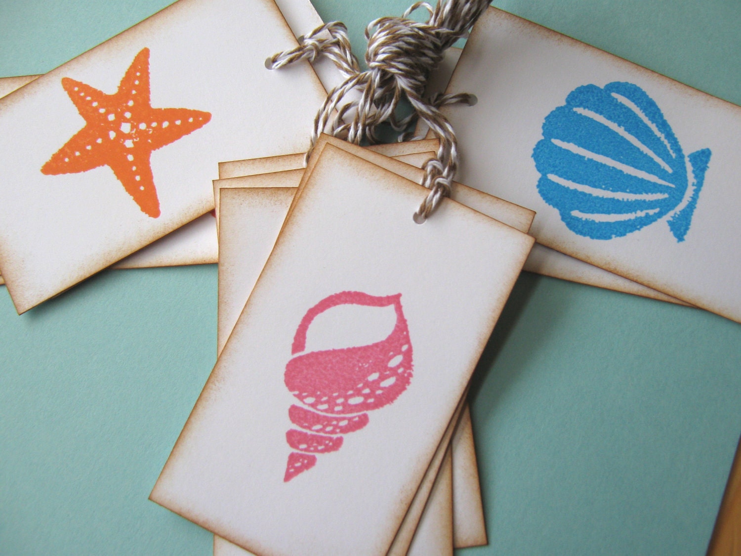 Starfish, Seashell Wedding Wish Tags, Seashell Gift Tags, Starfish Gift ...