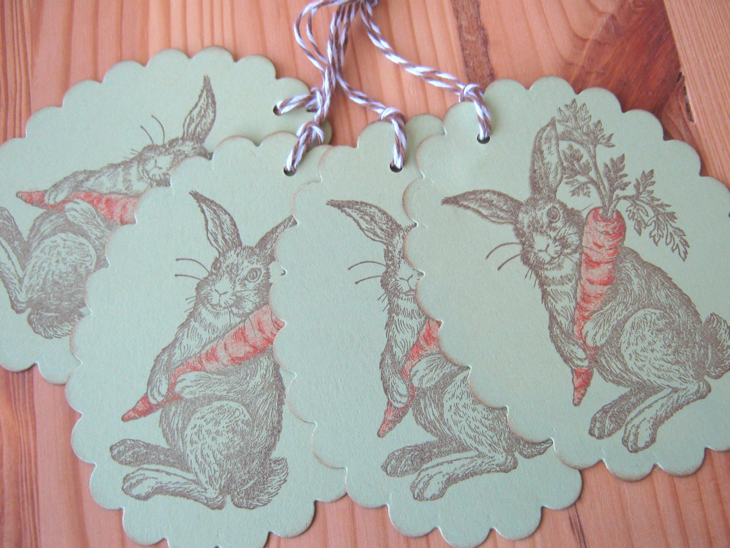 Easter Gift Tags Easter Bunny with Carrot | Etsy