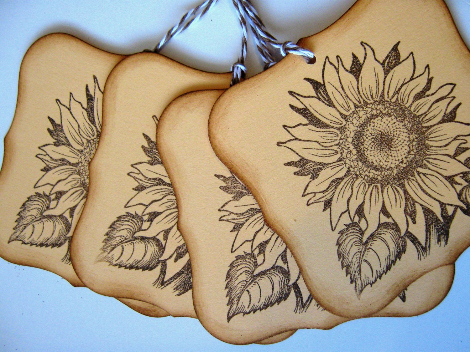 Sunflower Gift Tags Brown Yellow - Etsy