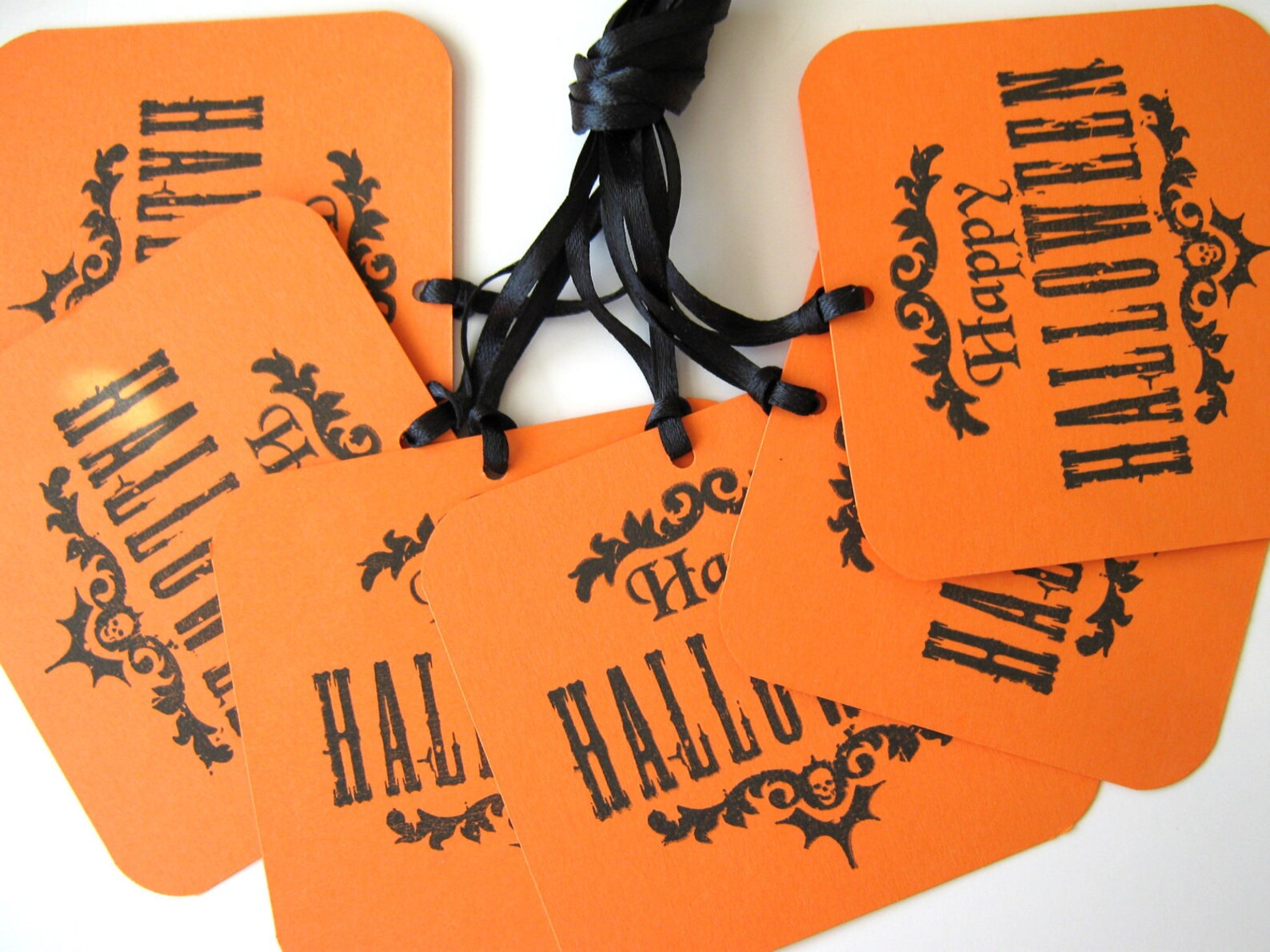 Happy Halloween Orange and Black Gift Tags - Etsy