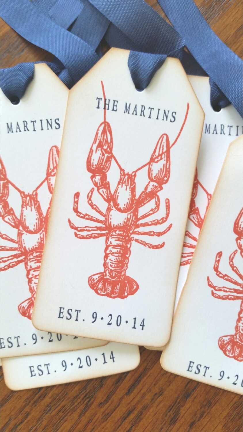 Lobster Gift Tags, Lobster Wedding Tags, Gift Tags, Wedding Wish Tags ...