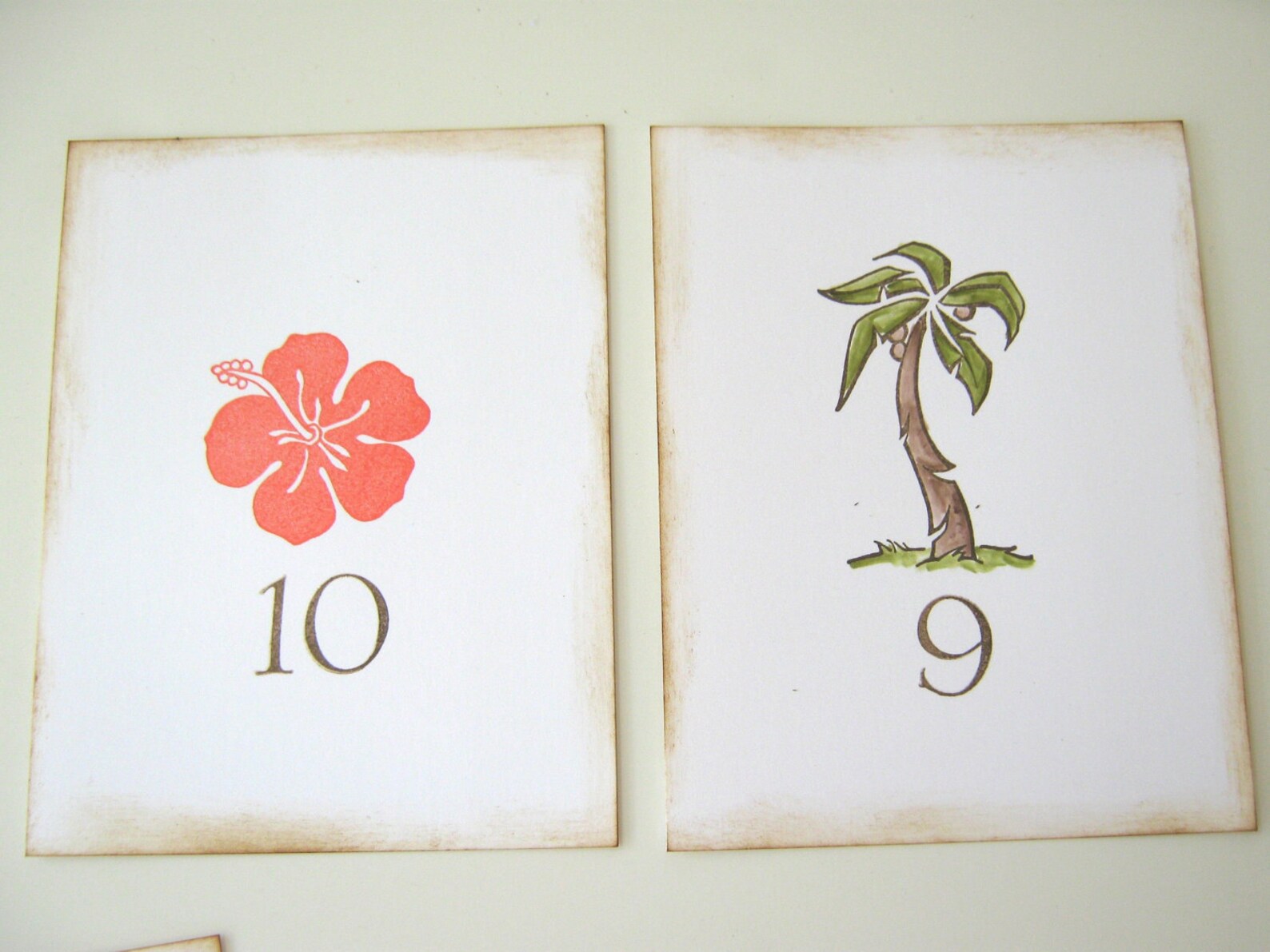 Tropical Hawaii Wedding Table Numbers, Set of 10 - Etsy