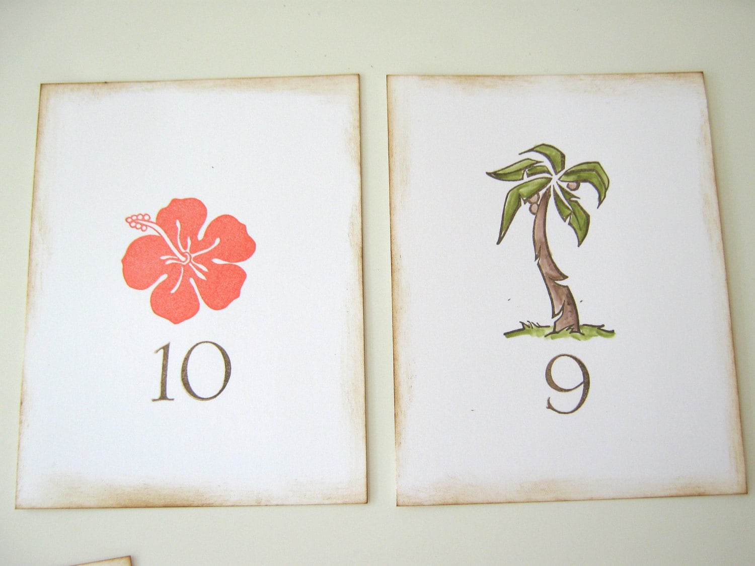 Tropical Hawaii Wedding Table Numbers, Set of 10 - Etsy