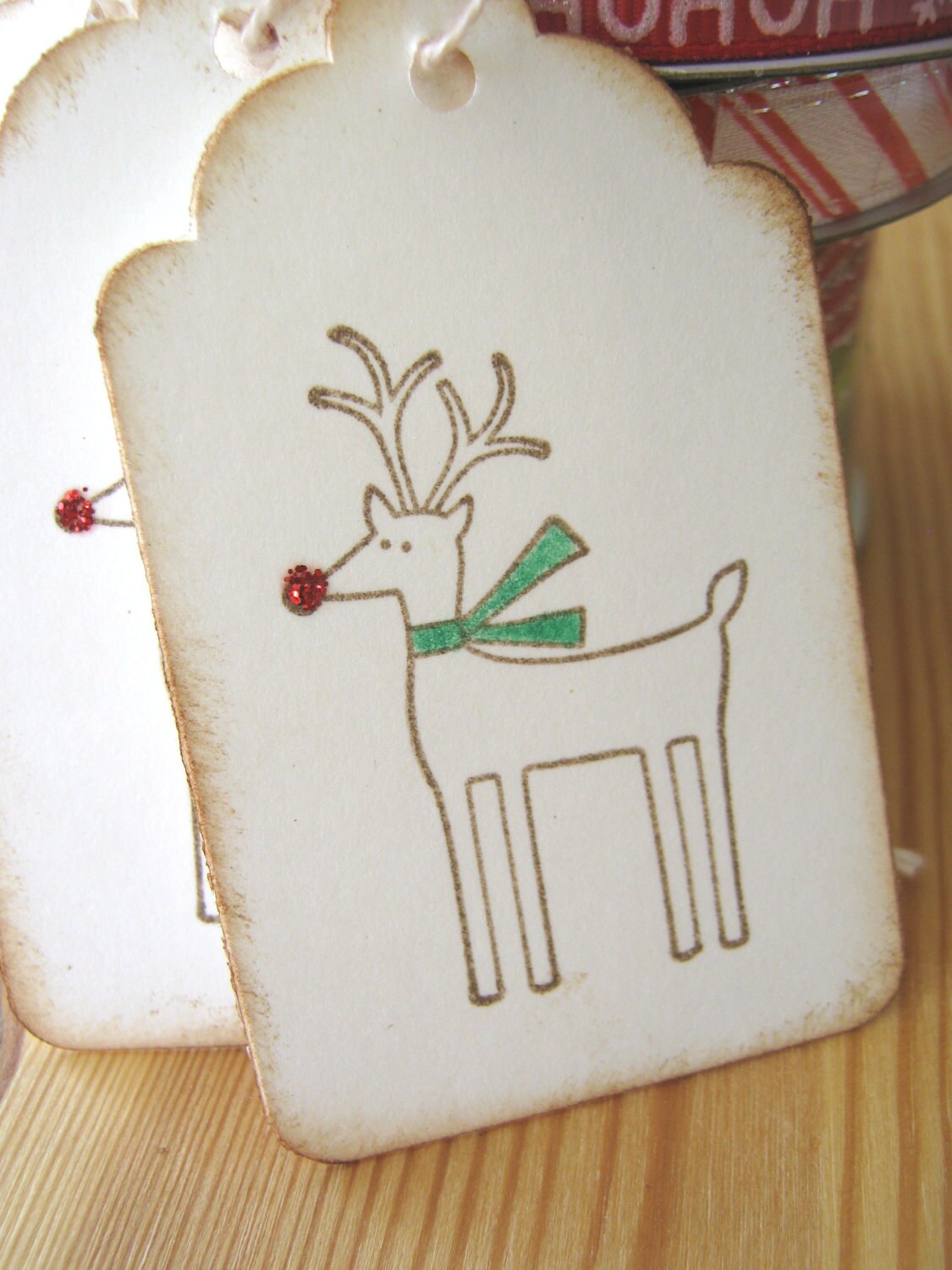 Christmas Gift Tags, Rudolph Reindeer Tags - Etsy