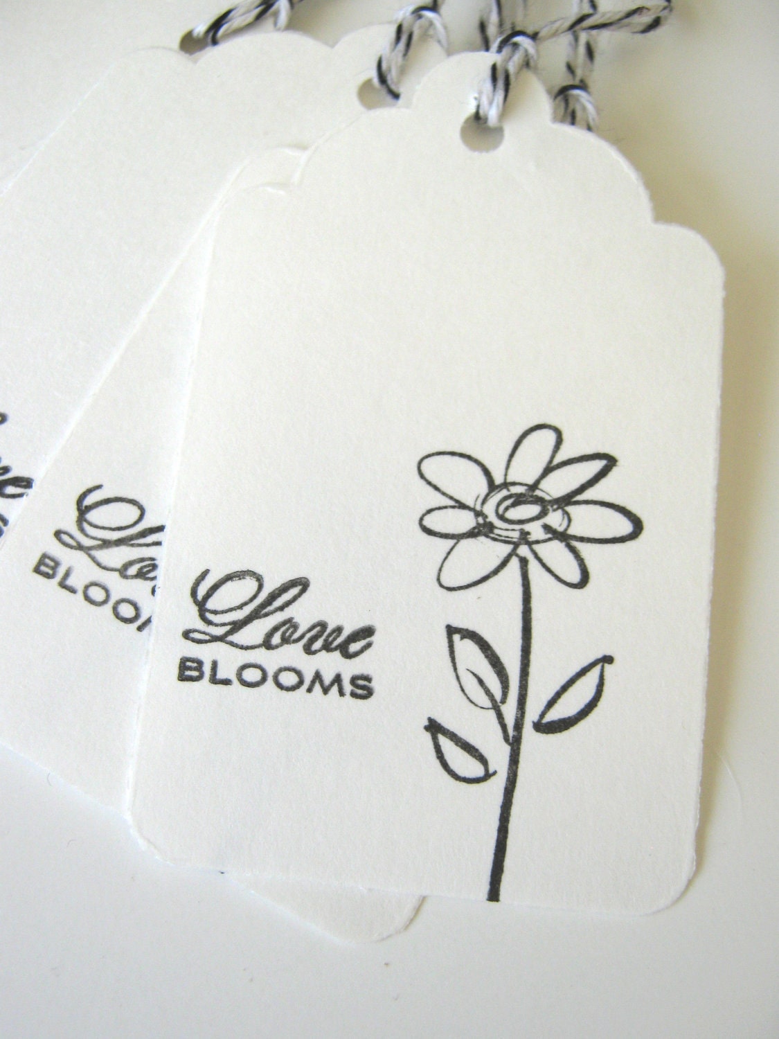 Black and White Flower Wedding Wish Tags Rose, Daisy, Hydrangea, Tulip ...