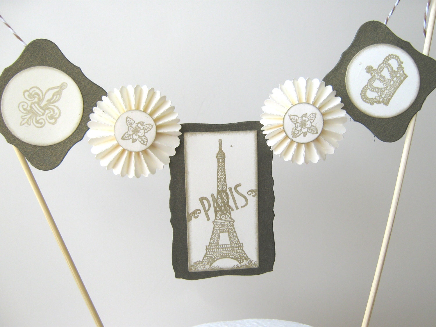 Cake Bunting, Eiffel Tower, Paris, French Cake Topper - Etsy