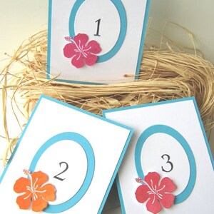 Tropical Wedding Table Numbers Hibiscus Hawaii Wedding Table - Etsy