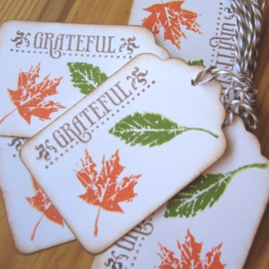 Fall Leaves Gift Tags, Autumn Leaf Grateful Gift Tags, Thanksgiving ...